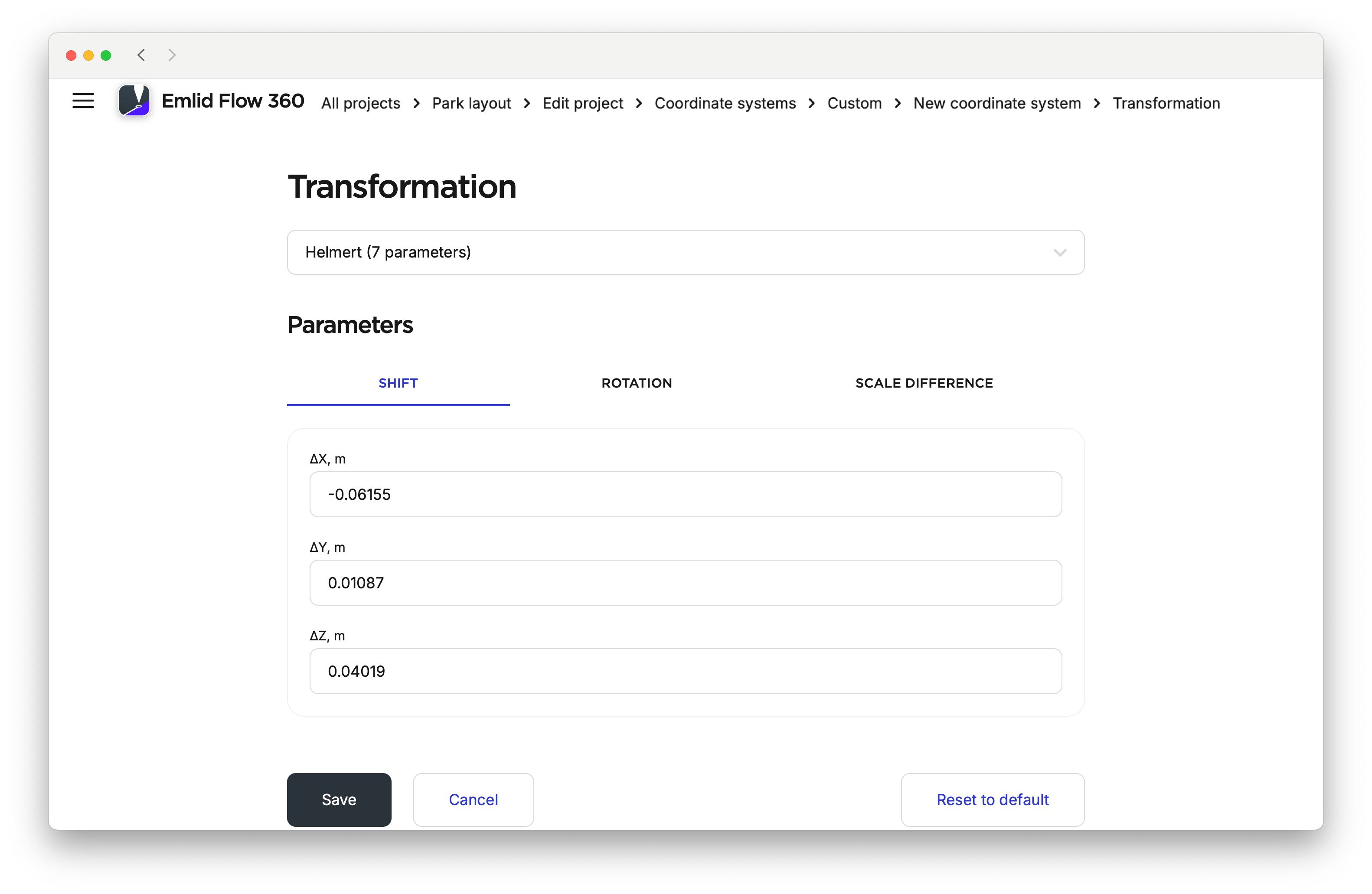 Set up custom coordinate system | Emlid Flow and Emlid Flow 360