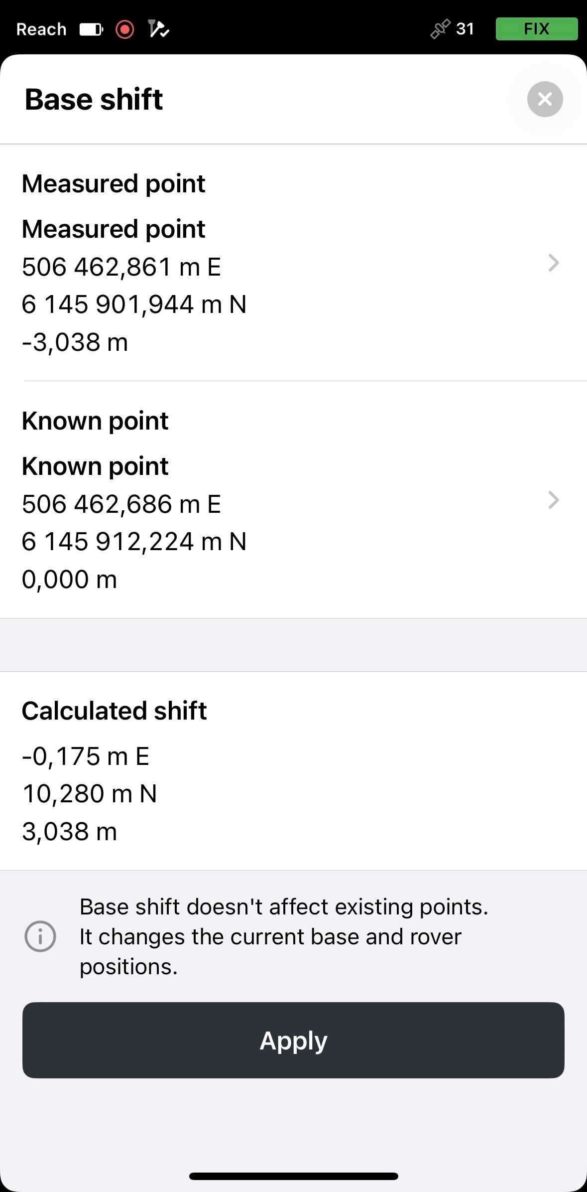 Applying base shift | Reach RS4 / RS4 Pro